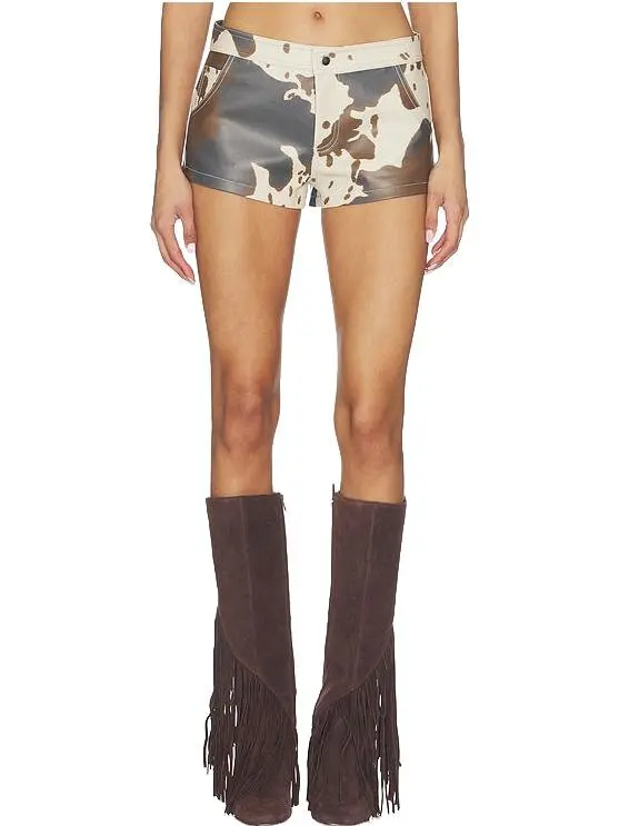 Superdown Clara Printed Shorts - Cow Print