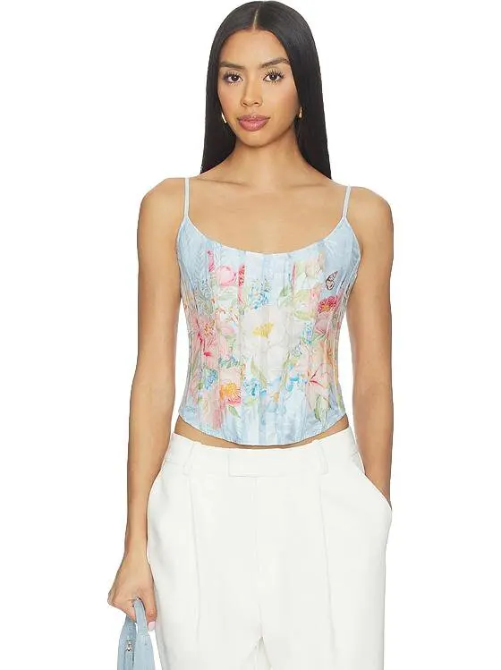 Retrofete Moxie Top - Bleu Fleur Tropicale