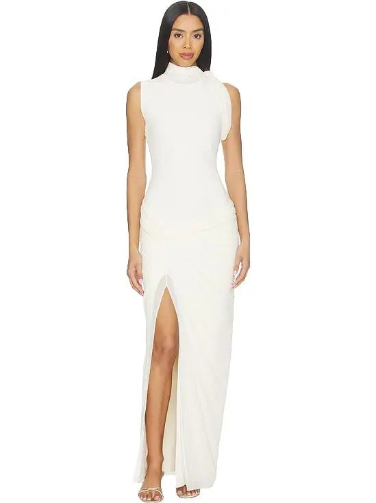 ET OCHS Imogen Knit Combo Gown - Ivory