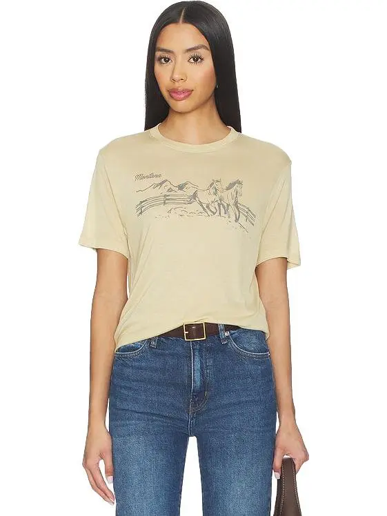 Junk Food Montana Horses Vintage Tissue Tee - Camel