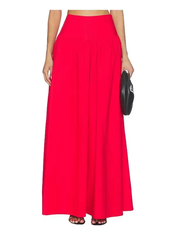 Susana Monaco Drop Waist Skirt - Perfect Red