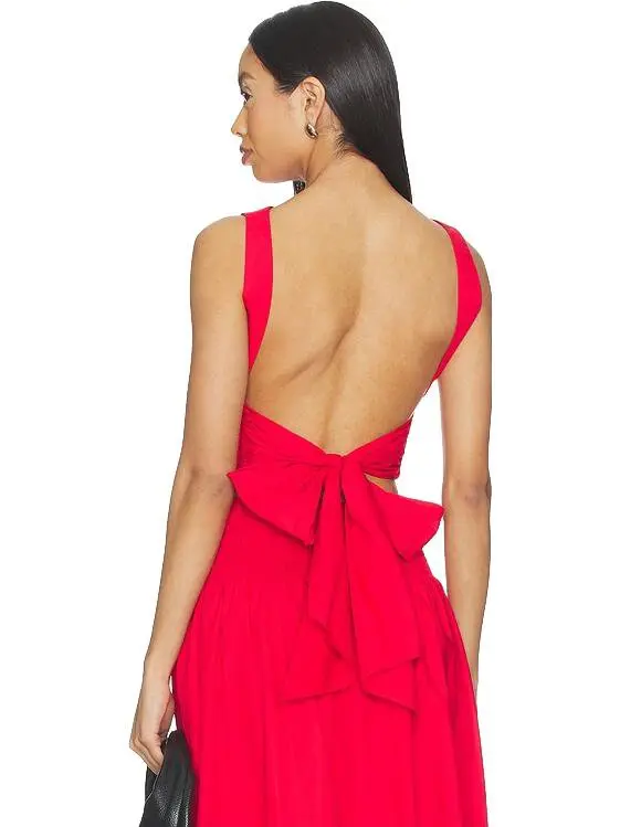 Susana Monaco Open Back Top - Perfect Red