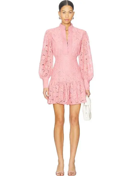 Bardot Remy Lace Mini Dress - Lili Pink