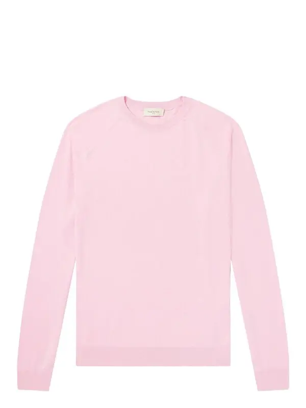 PIACENZA CASHMERE 1733 Cotton And Silk-blend Crewneck Sweater - Pink