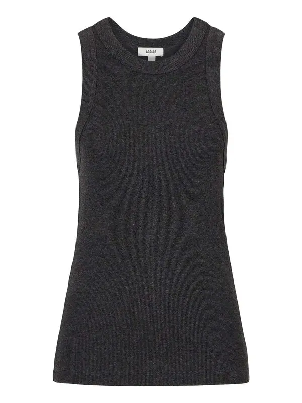 AGOLDE Leigh Jersey Tank Top - Dark Gray