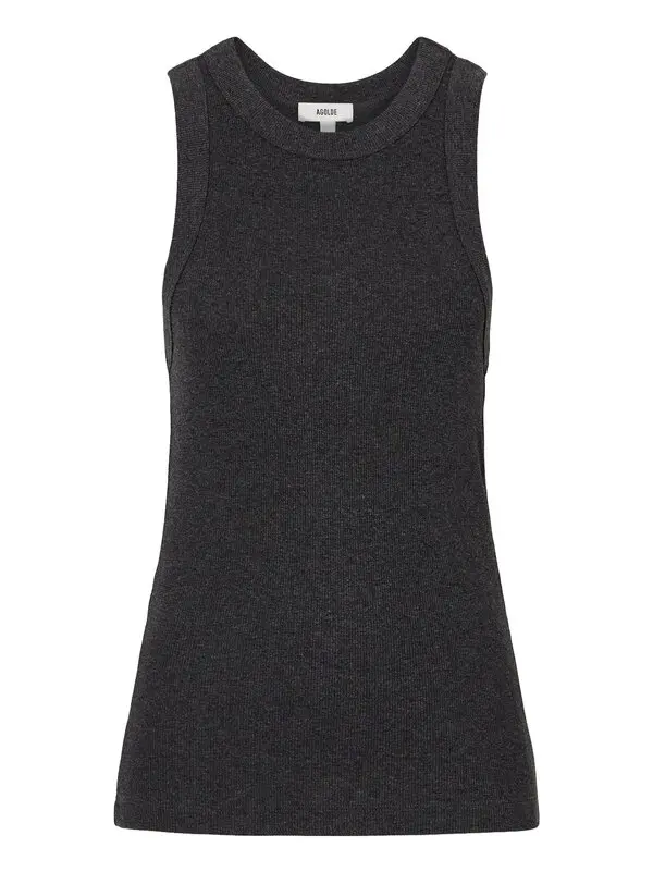 AGOLDE Leigh Ribbed Tank Top - Gray