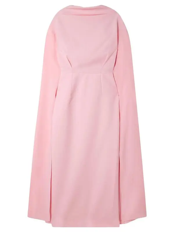 ROKSANDA Nour Cape-effect Crepe Midi Dress - Baby Pink