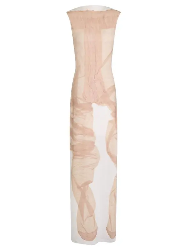 Acne Studios Draped Printed Maxi Dress - Neutral