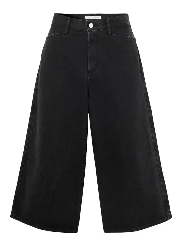 AGOLDE Maria Mcmanus Skater Wide-leg Denim Shorts - Black
