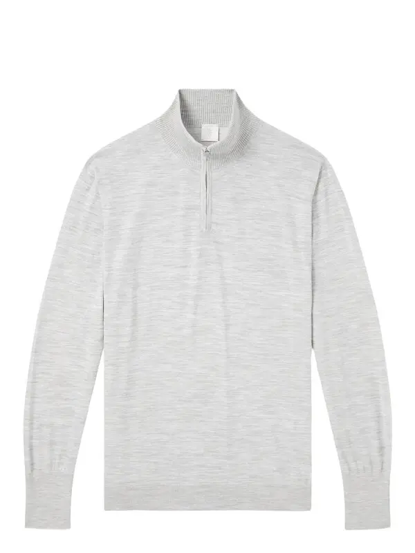 Eleventy Wool Half-zip Sweater - Gray