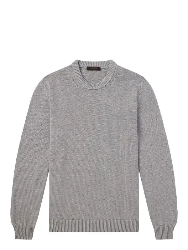 SLOWEAR Slim-fit Cotton Crewneck Sweater - Gray