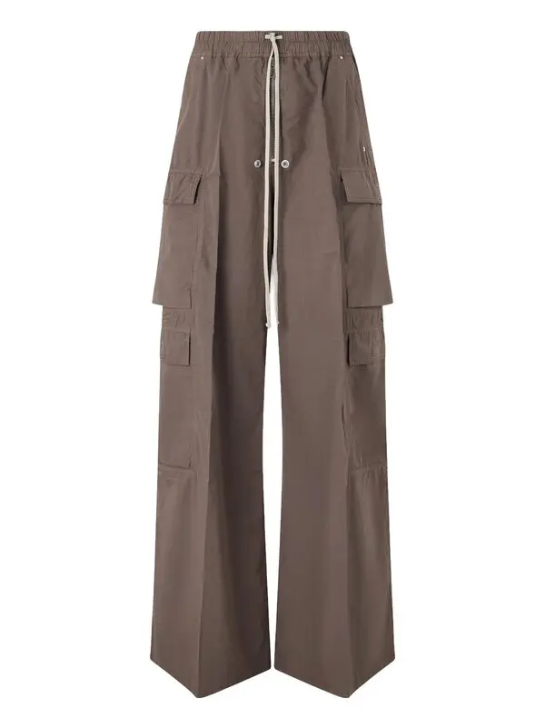 Rick Owens Jumbo Belas Cotton Cargo Trousers - Brown