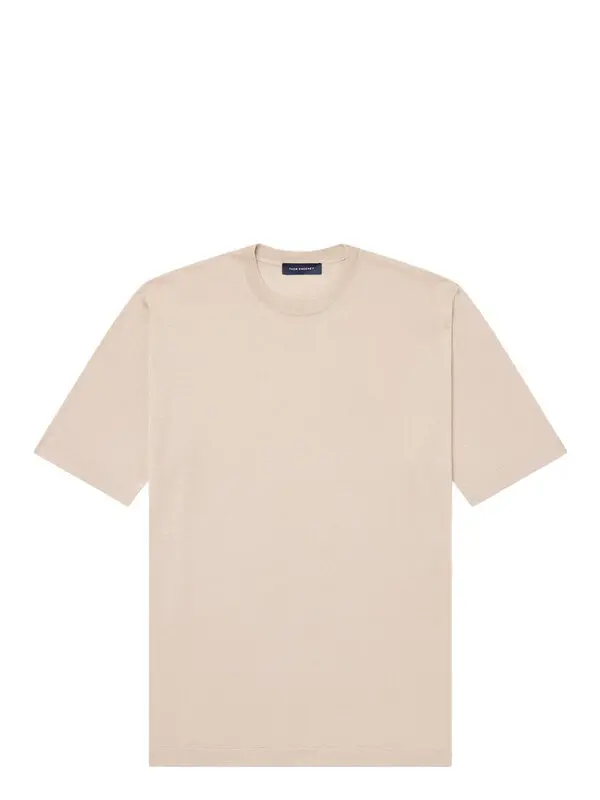 Thom Sweeney Cashmere And Silk-blend Knitted T-shirt - Neutrals