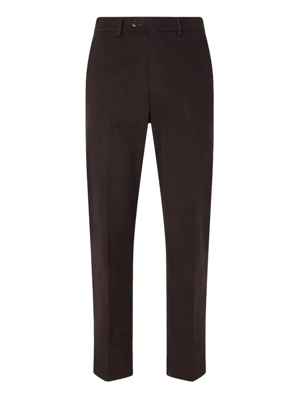 Purdey Straight-leg Stretch Cotton-twill Trousers - Brown
