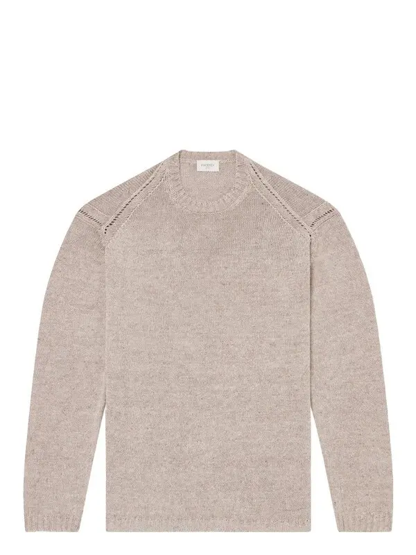 PIACENZA CASHMERE 1733 Cotton And Linen-blend Sweater - Neutrals