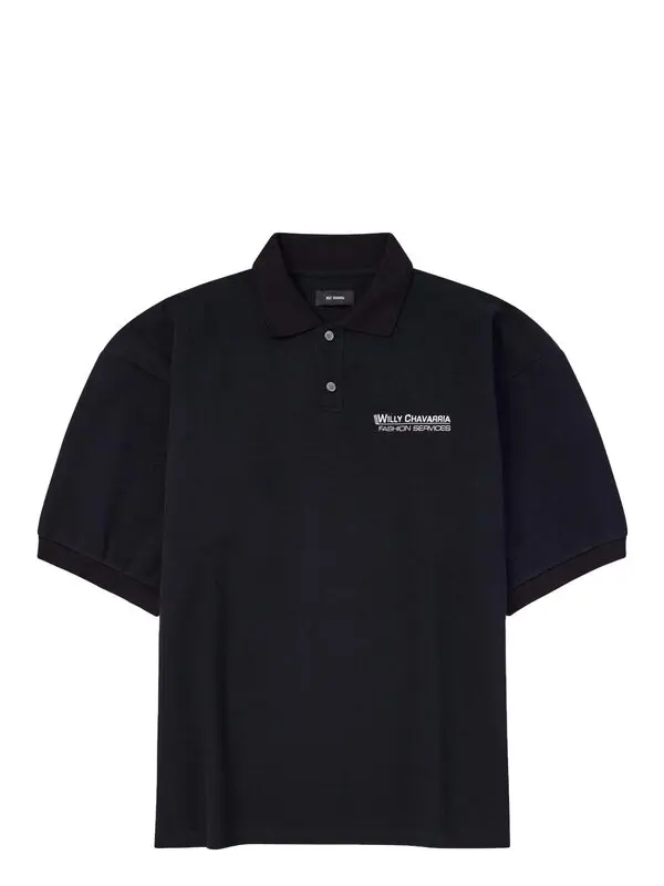 WILLY CHAVARRIA Logo-embroidered Cotton-piqué Polo Shirt - Black