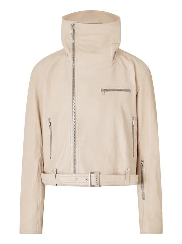 Rick Owens Dracubiker Leather Jacket - Neutrals