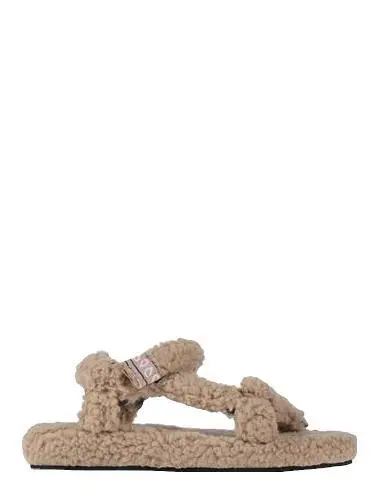 ARIZONA LOVE Sandals In Textile Fibers With Sherpa Fleece - Camel
