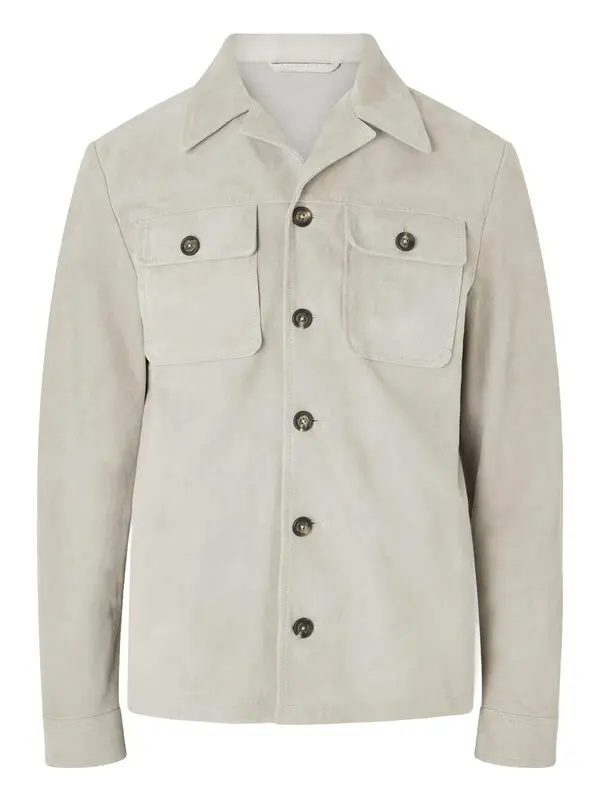 Eleventy Suede Shirt Jacket - Neutrals