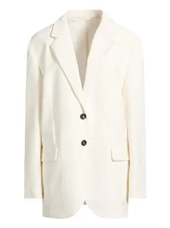 Brunello Cucinelli Cotton Linen Gabardine Blazer - White