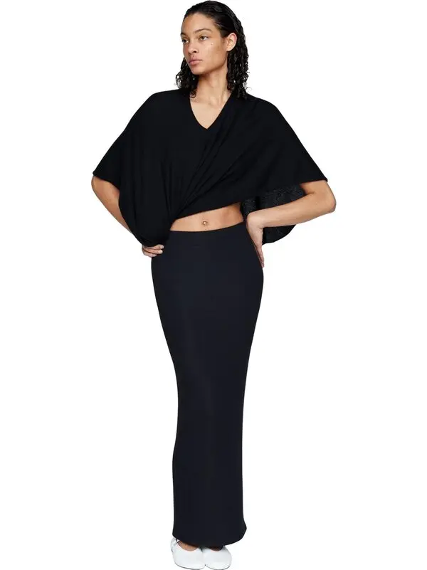 ATM Anthony Thomas Melillo Modal Ribbed Maxi Skirt - Black