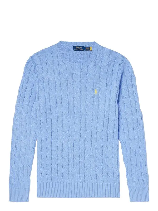 Polo Ralph Lauren Driver Cable-knit Cotton Sweater - Blue