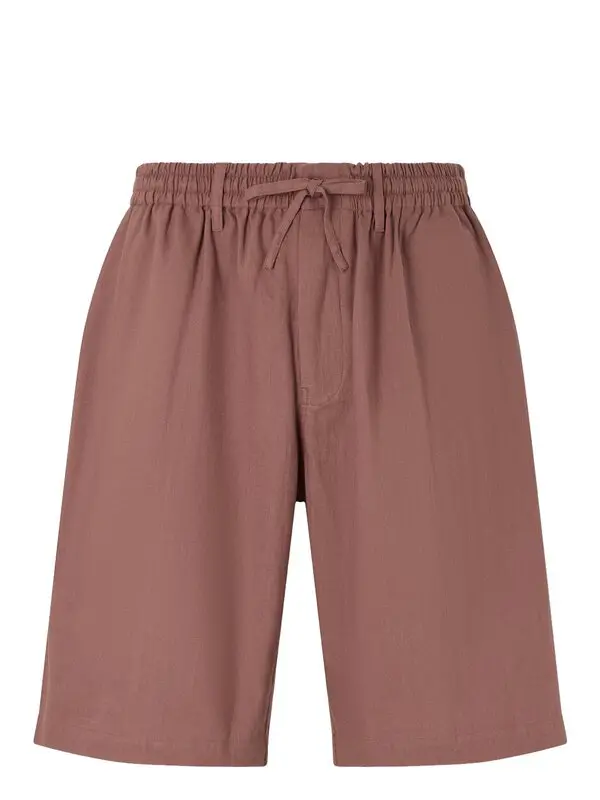 KARDO Straight-leg Cotton Drawstring Shorts - Brown