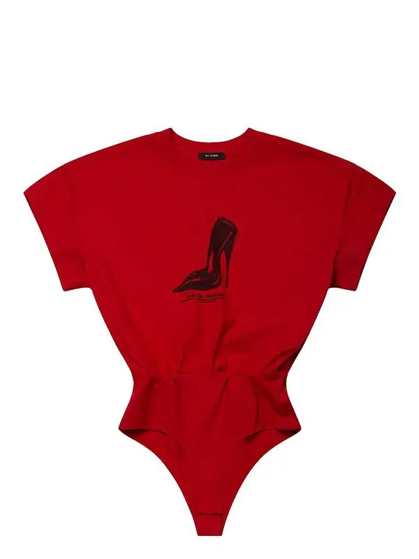 WILLY CHAVARRIA Knit Bodysuit - Red Hot