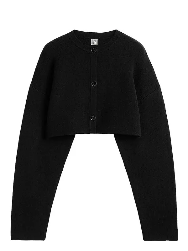 TOTEME Cropped Oversized Cardigan - Black