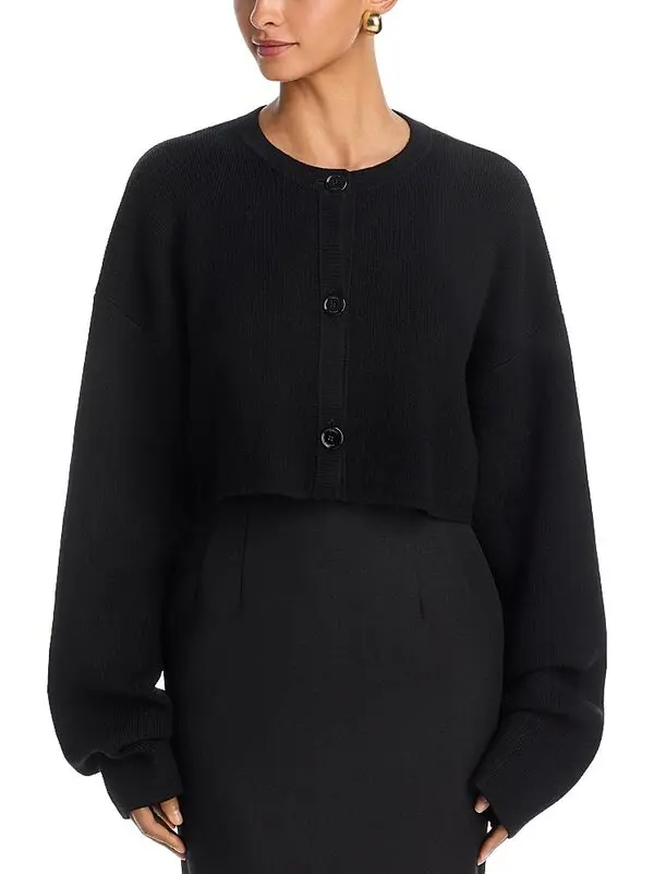 TOTEME Cropped Oversized Cardigan - Black