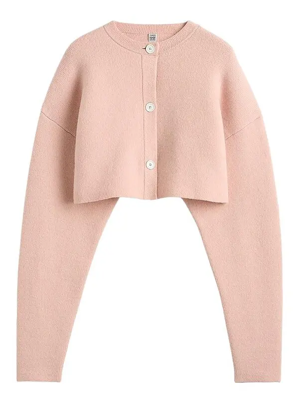 TOTEME Cropped Oversized Cardigan - Flamingo