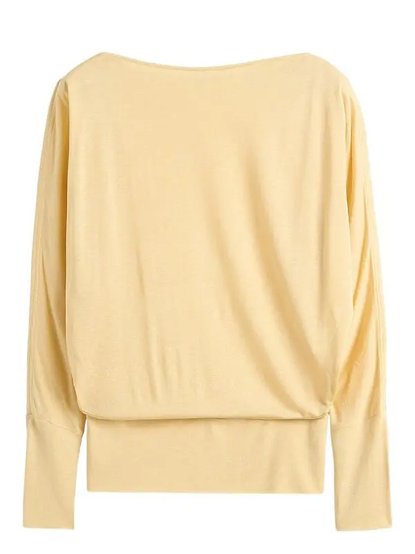 TOTEME Boat Neck Jersey Top - Champagne