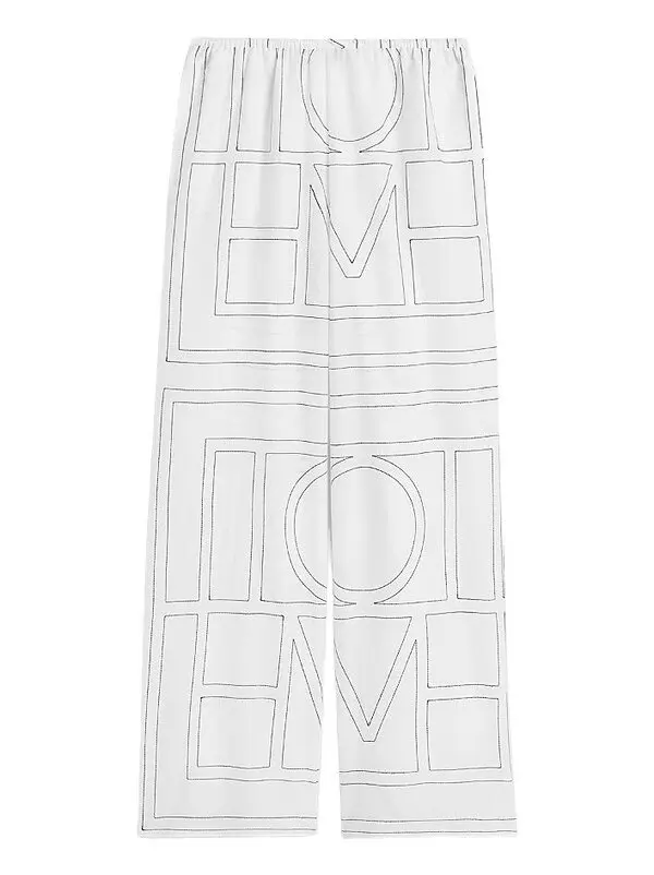 TOTEME Monogram Pajama Pants - White/black