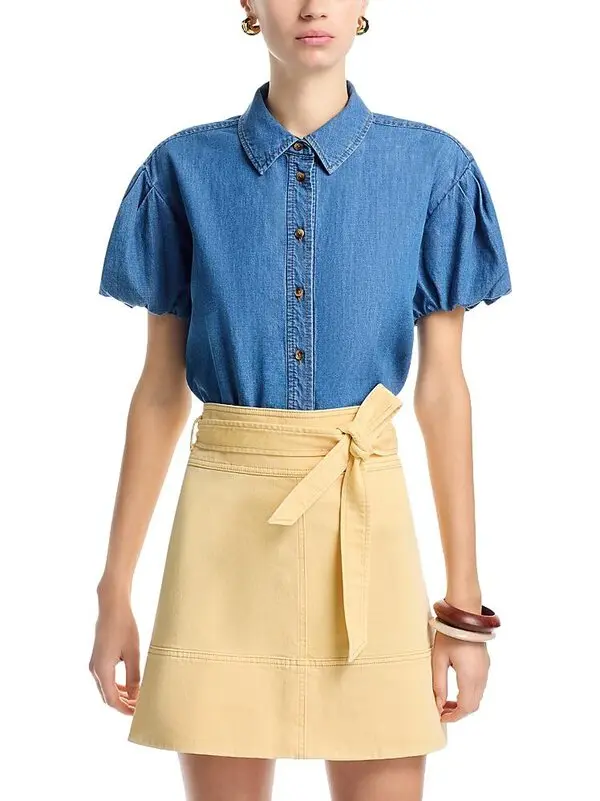 Tanya Taylor Elza Top - Medium Indigo Blue