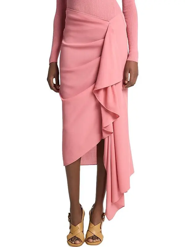 Michael Kors Wool Cascade Skirt - Guava