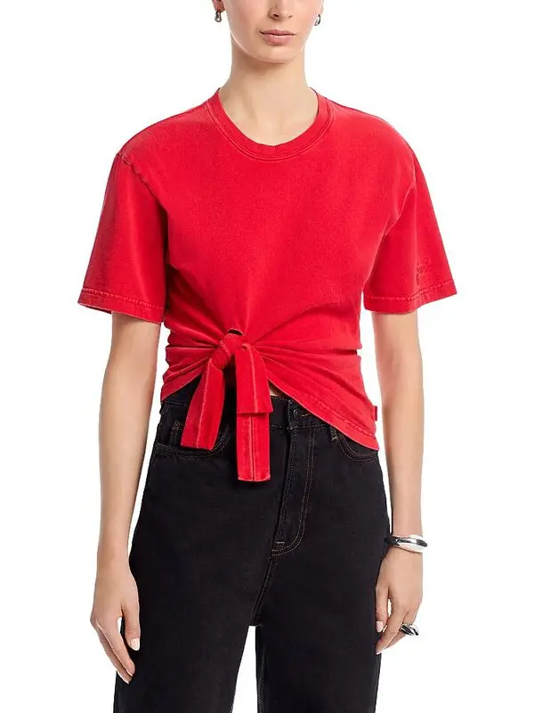 AREA Knot Hem Tee - Fire Red