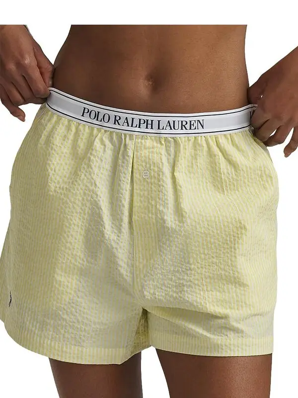 Polo Ralph Lauren Seersucker Boxer Shorts - Lemon Verbina