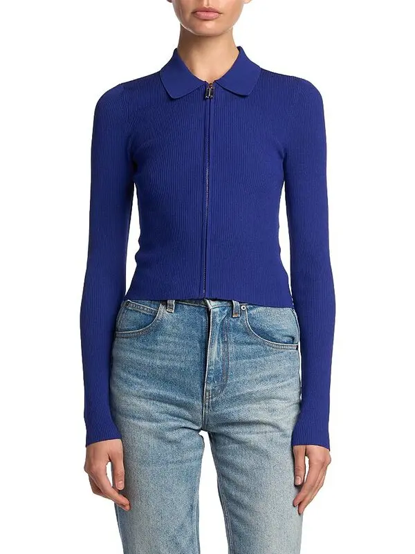 Victoria Beckham Zipped Polo Top - Indigo