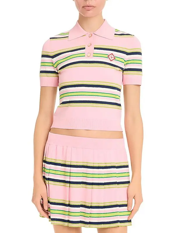 Casablanca Stripe Fitted Polo - Multi