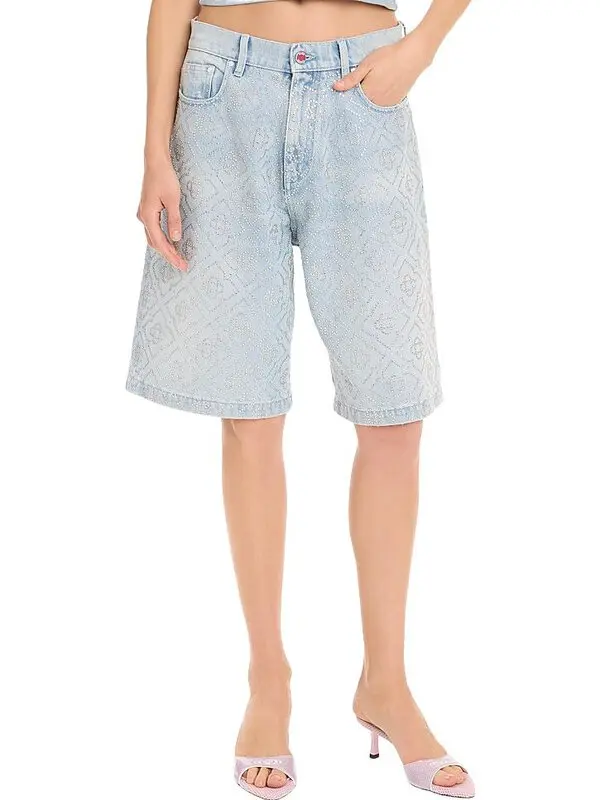 Casablanca Hotfix Baggy Denim Shorts - Light Wash