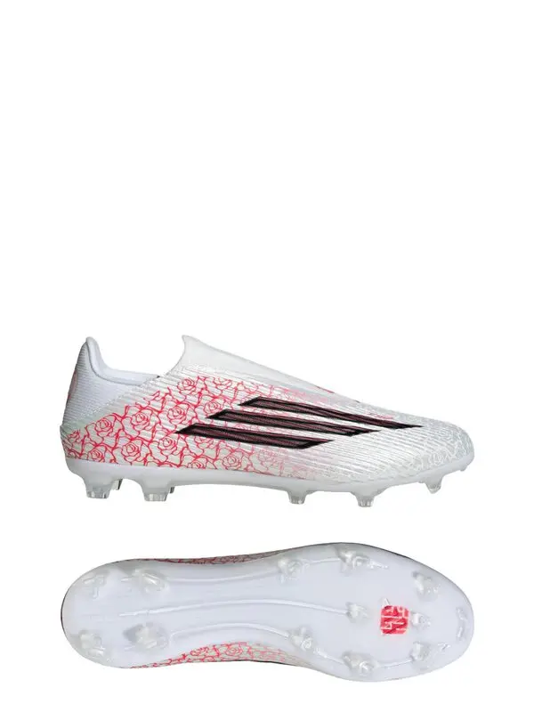 Adidas F50 League Laceless Firm Ground / Multi Ground Cleats - Cloud White / Core Black / Lucid Red