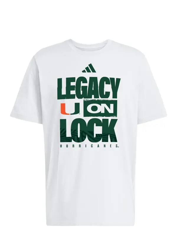 Adidas Miami Hurricanes 2026 Legacy On Lock March Madness T-shirt White - White / Multi