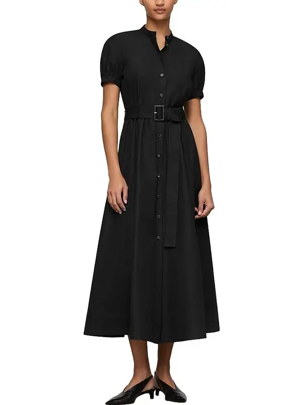 Lafayette 148 New York Puff Sleeve Shirt Dress - Black
