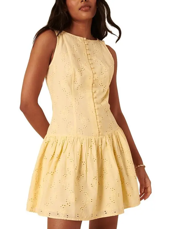 NOBODY'S CHILD Claudia Mini Dress - Yellow