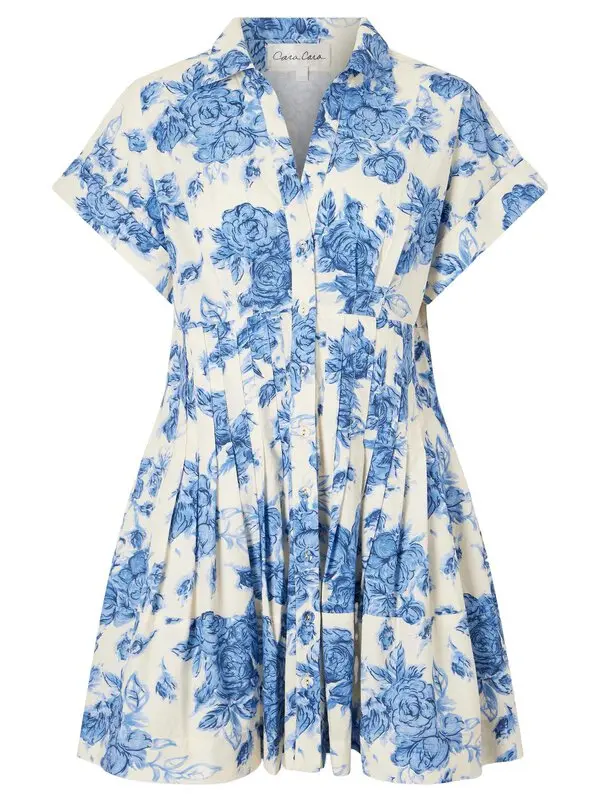 Cara Cara Nash Floral-print Shirt Dress - Blue