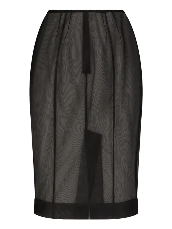 Dolce & Gabbana Marquisette Midi Pencil Skirt - Black