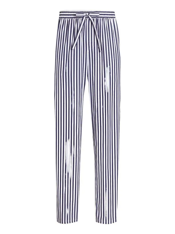 Dolce & Gabbana Striped Poplin Vanity Trousers With Piping - Multicolor