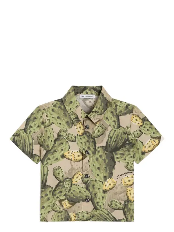 Dolce & Gabbana Cactus-print Poplin Shirt - Multicolor