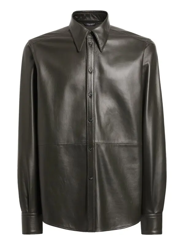 Dolce & Gabbana Nappa Leather Shirt - Green