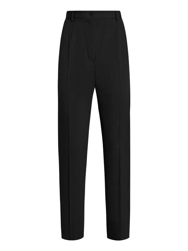 Dolce & Gabbana Wool Gabardine Cigarette Trousers - Black